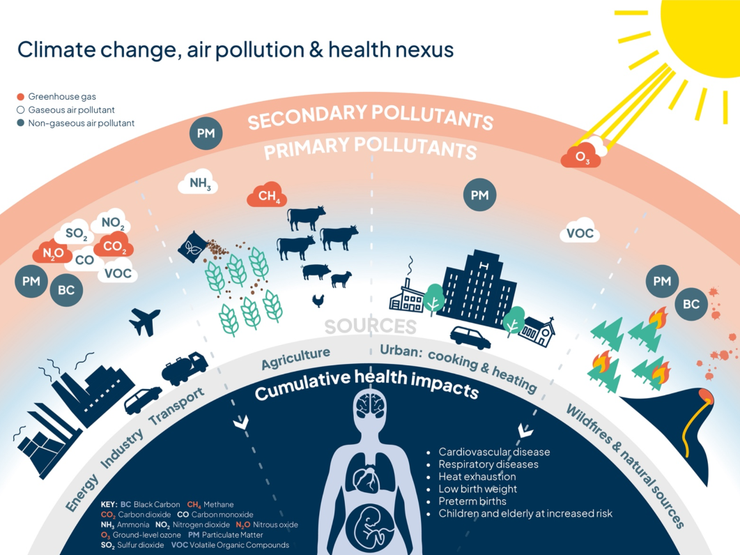 How air pollution exacerbates climate change and respiratory illnesses